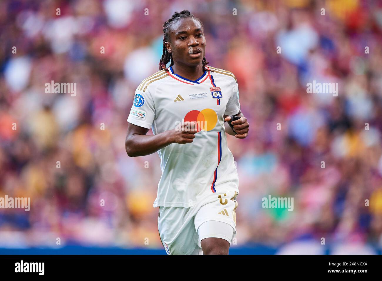 Melchie Dumornay of Olympique Lyonnais looks on during the UEFA Women's ...