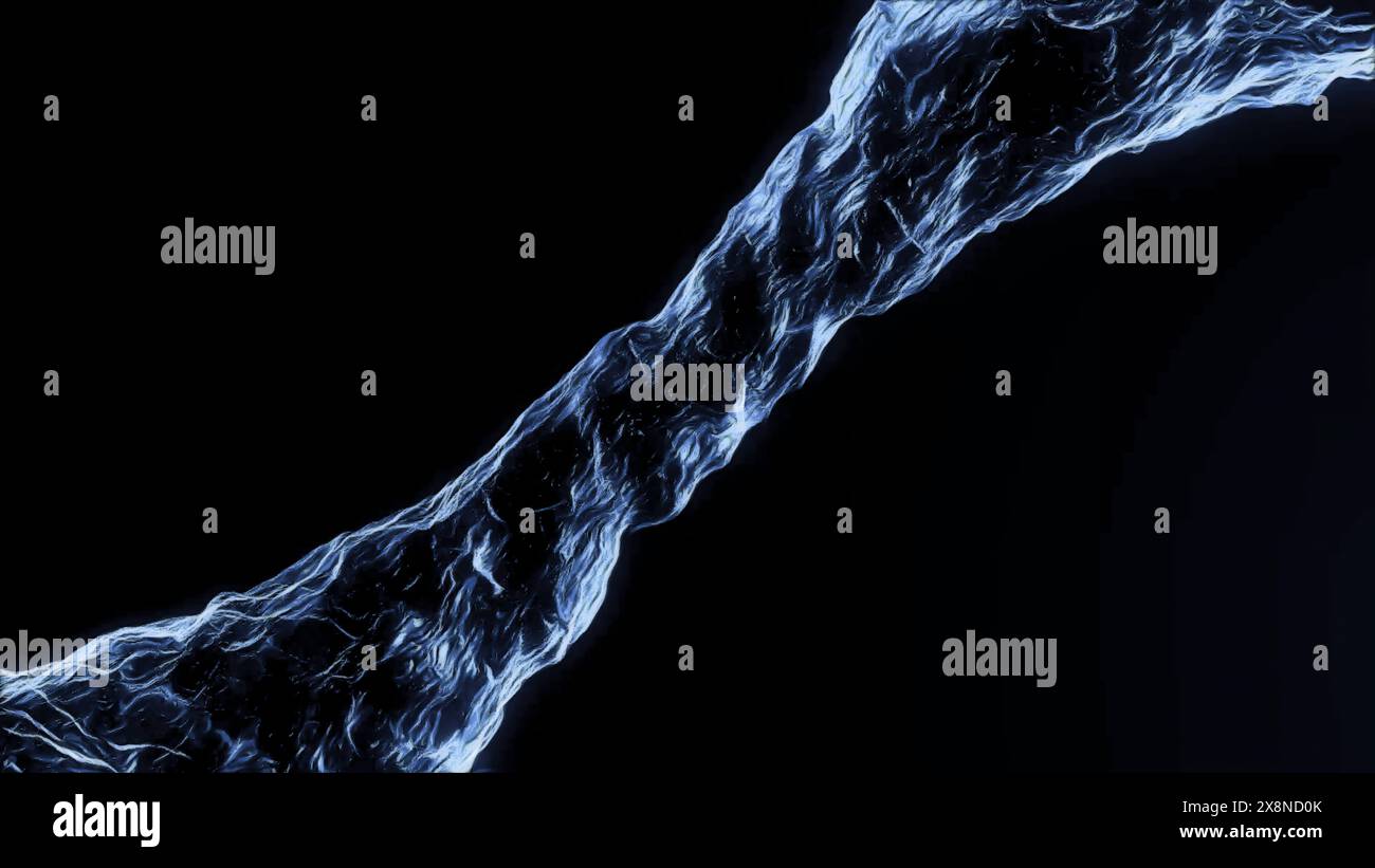 Moving 3d water tunnel in space. Animation. Side view of moving 3D ...