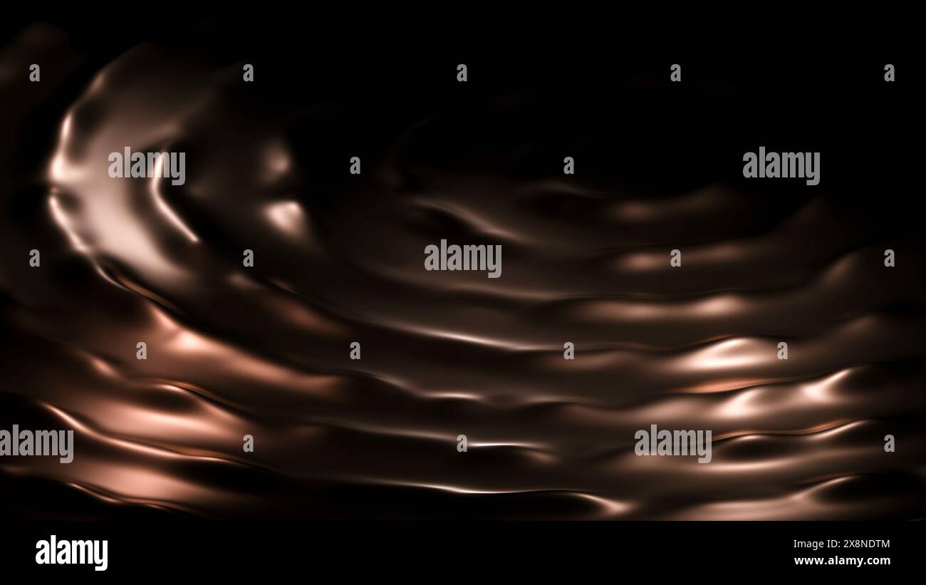 Moving 3d ripples on surface of liquid in dark. Design. Circular waves ...