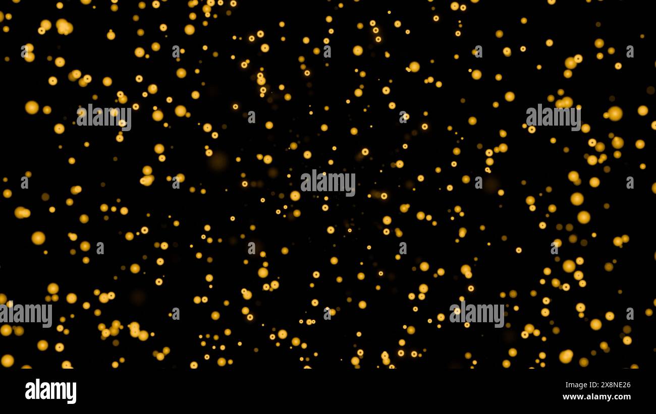 Colored bubbles rise on black background. Design. Animation of stream ...