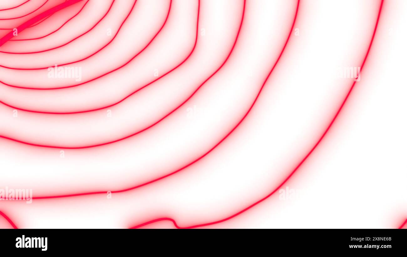 Distortion of space with vibrating lines. Motion. Circular curve of ...