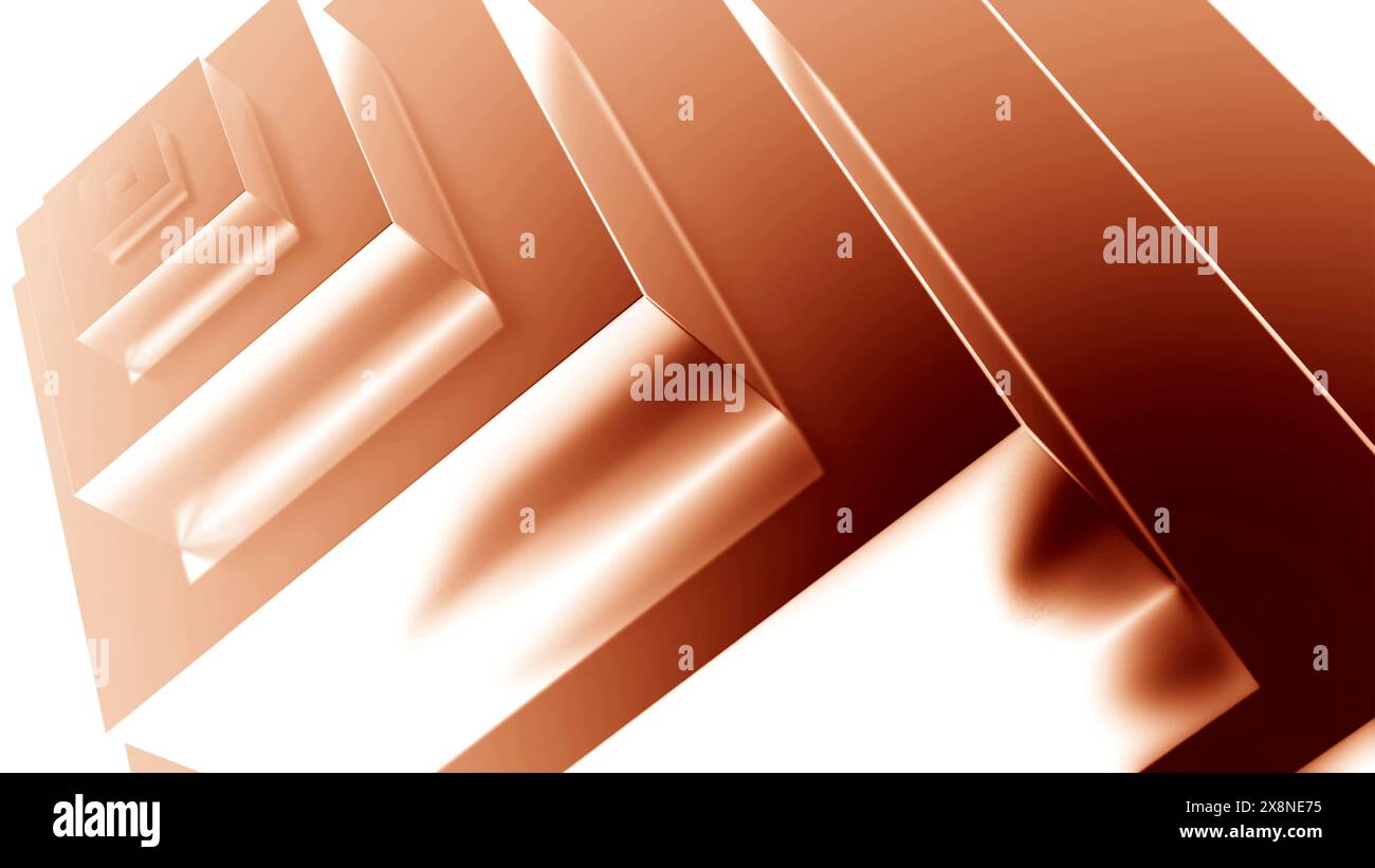 Moving 3d square with waves. Motion. Pyramid with moving wave squares ...