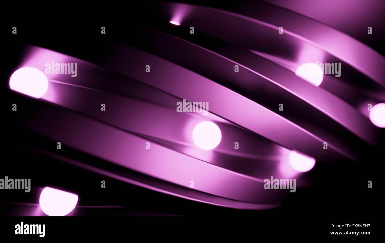 Abstract rolling light balls along 3d figure with narrow tracks. Design ...