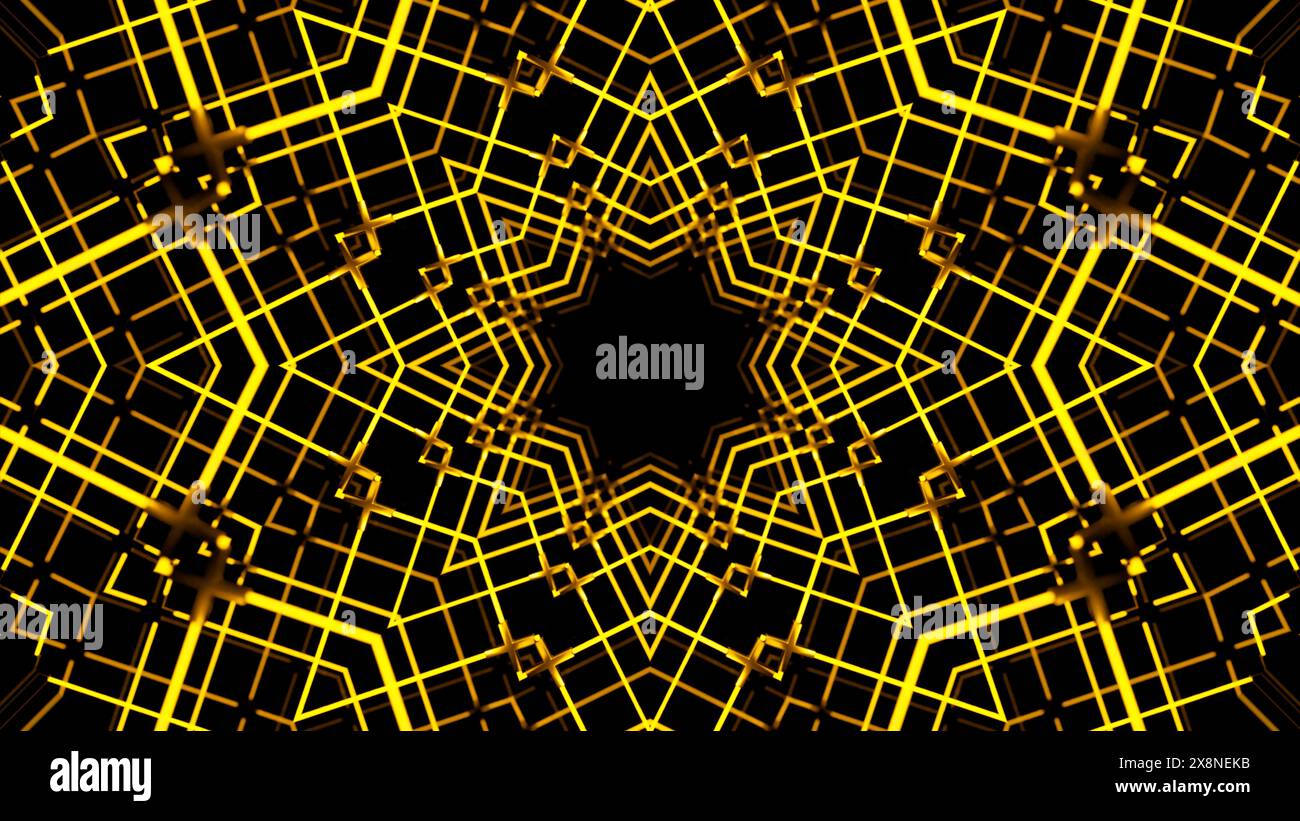 Abstract pulsating ornamental kaleidoscope. Design. Hypnotic effect of lines creating ...