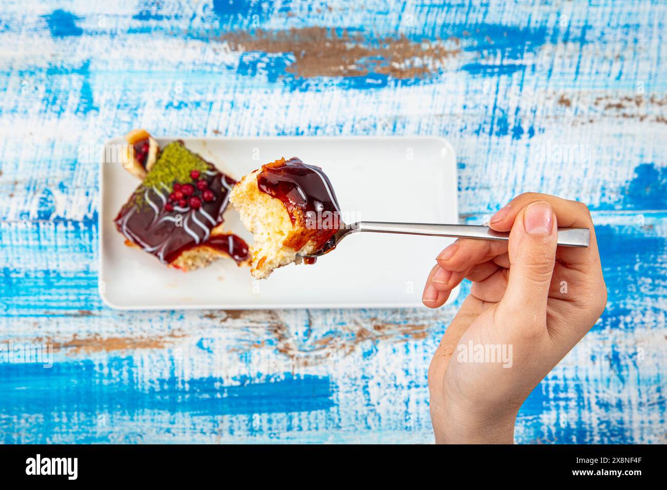 Turkish Traditional Trilece, Tres Leches Dairy Dessert Cake. Caramel ...