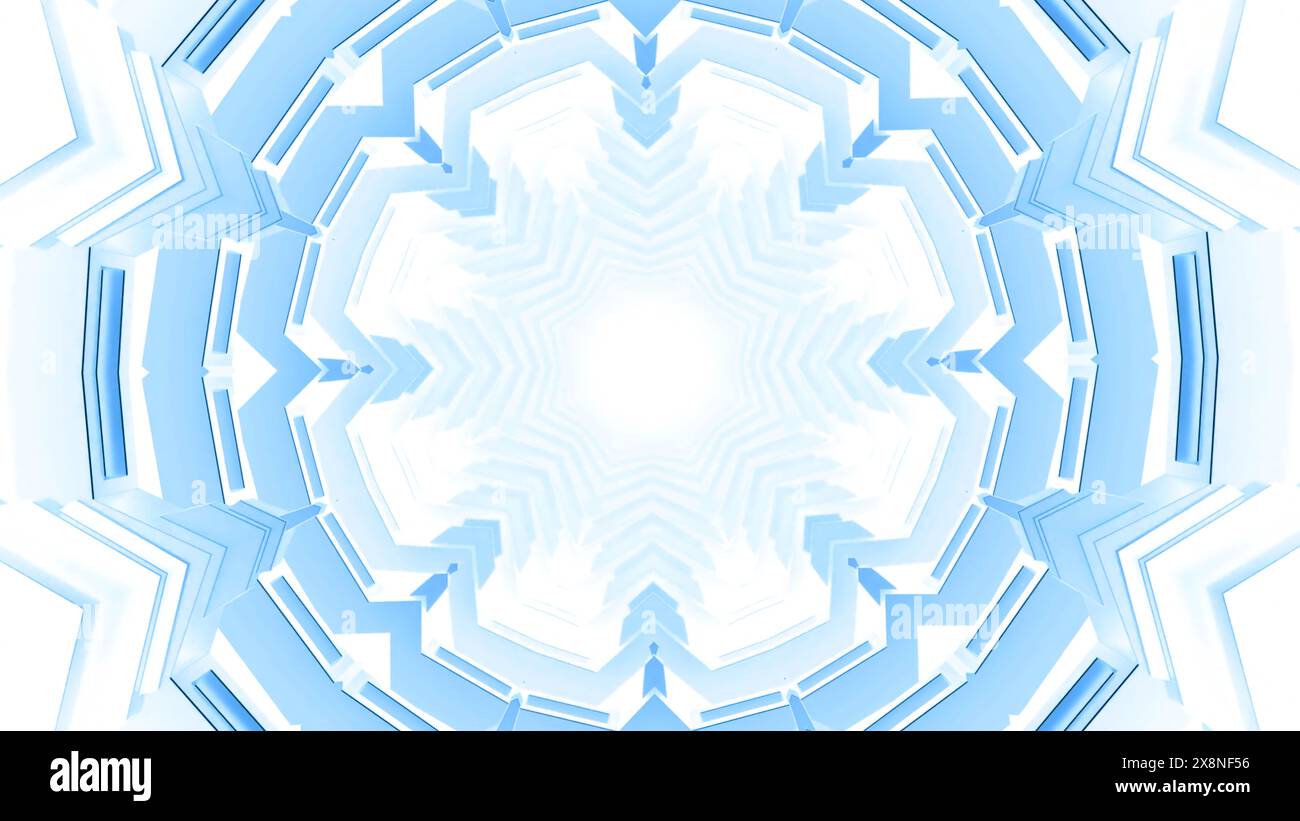 Circular tunnel with changing shape in floral. Motion. Rings and layers ...
