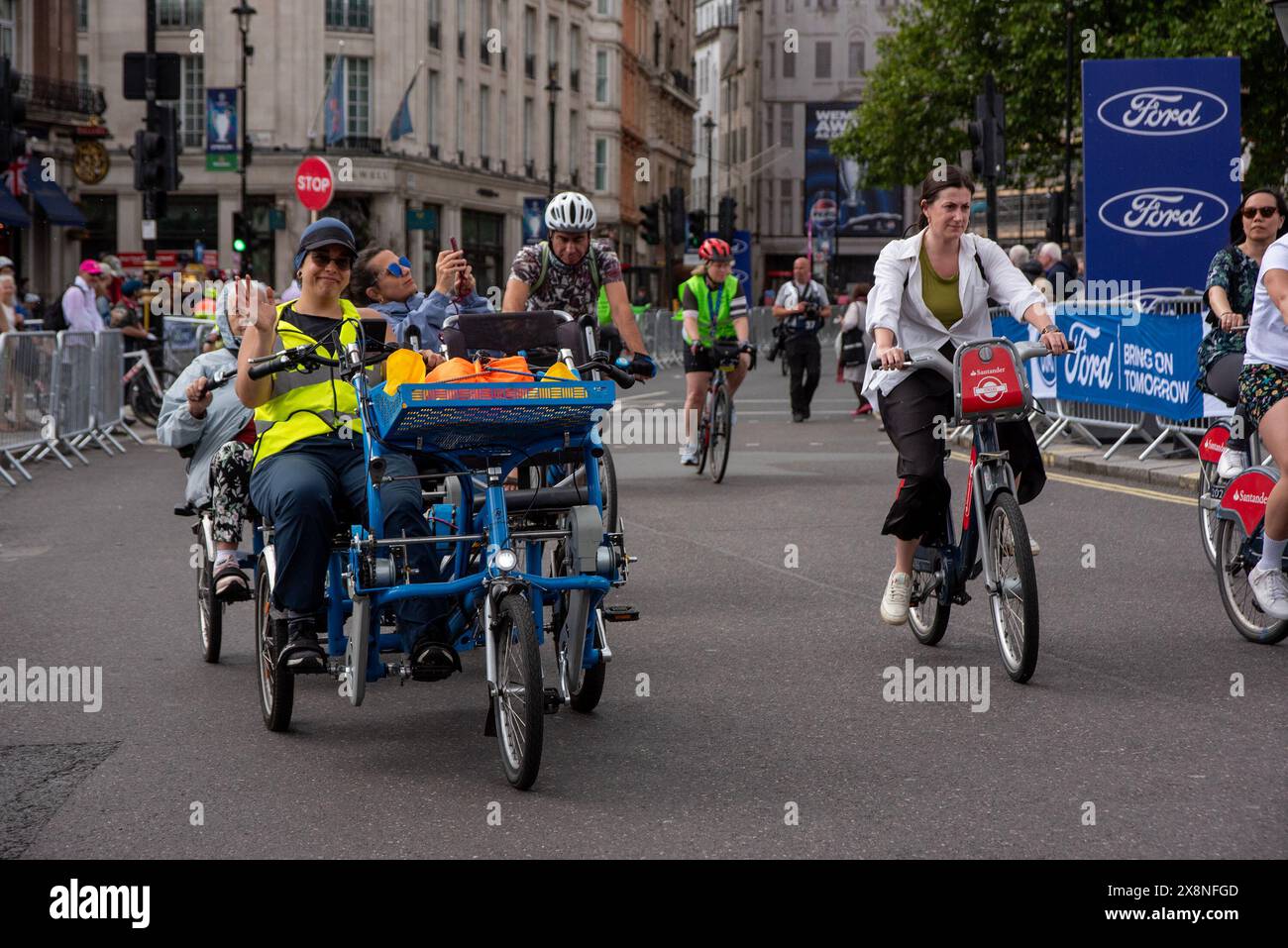 London, UK. 26th May, 2024. Cargo bike rides through the Trafalgar ...