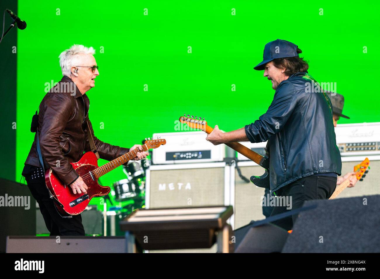 Napa, USA. 25th May, 2024. Mike McCready and Eddie Vedder of Pearl Jam ...