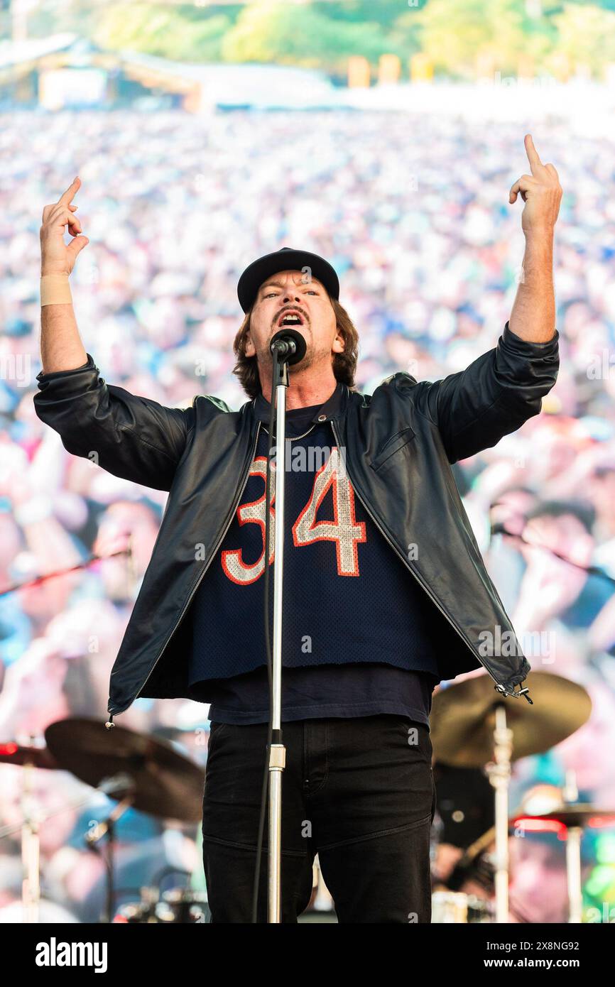 Napa, USA. 25th May, 2024. Eddie Vedder of Pearl Jam performs during ...