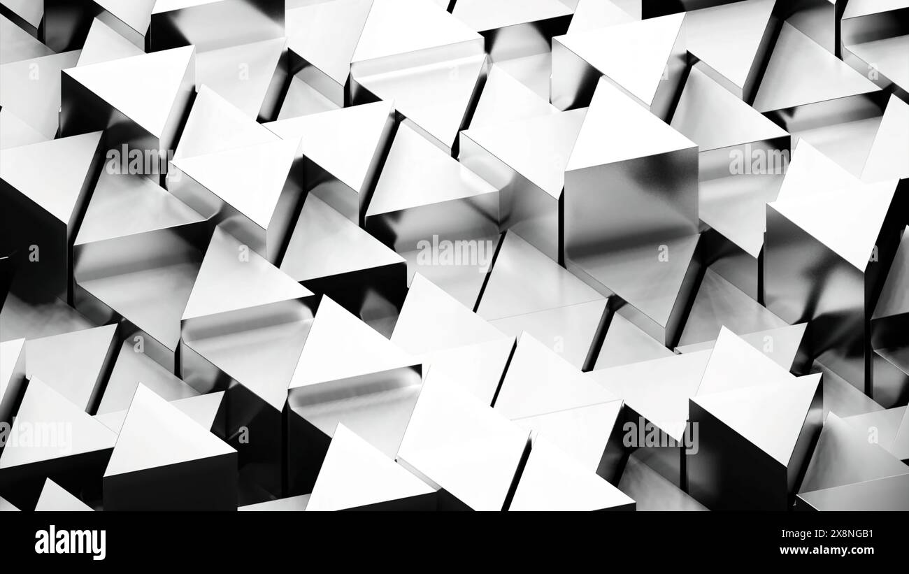 Metal Triangles Move On Surface Design Background Animation With Moving 3d Triangles Dynamic