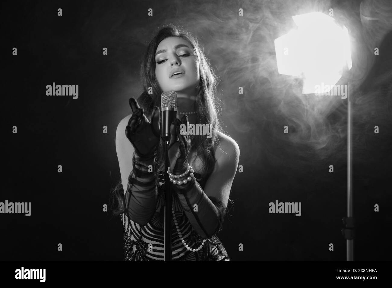 Stylish singer Black and White Stock Photos & Images - Alamy