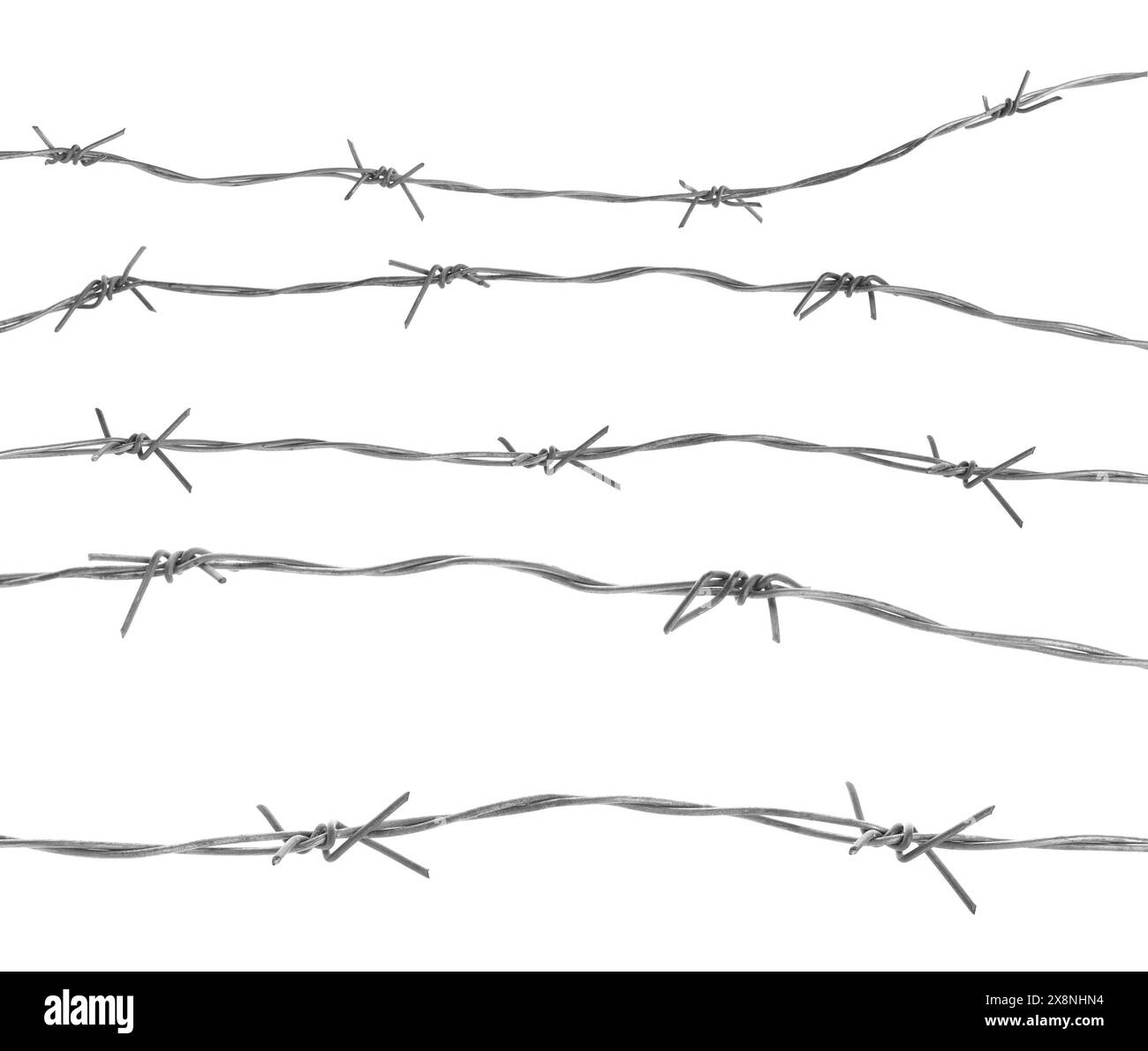 Double twist barbed wire isolated on white, set Stock Photo - Alamy
