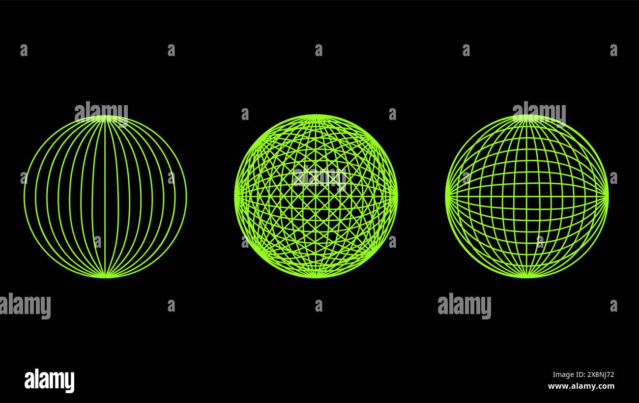 3d Wireframe Models Of Objects Network Line Geometric Shapes