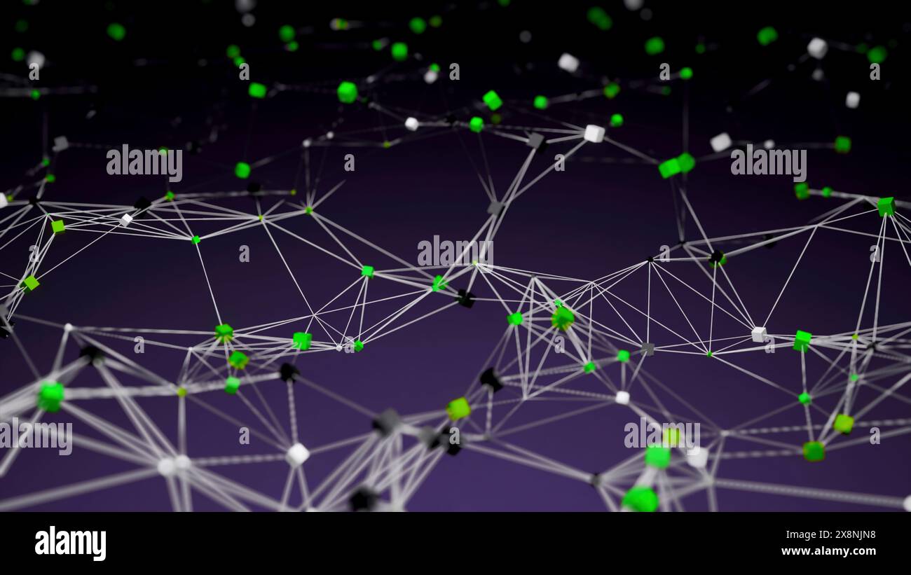 Polygonal Chains With Moving Cubes Design Flashing Lines In Moving Chain With Cubes Network