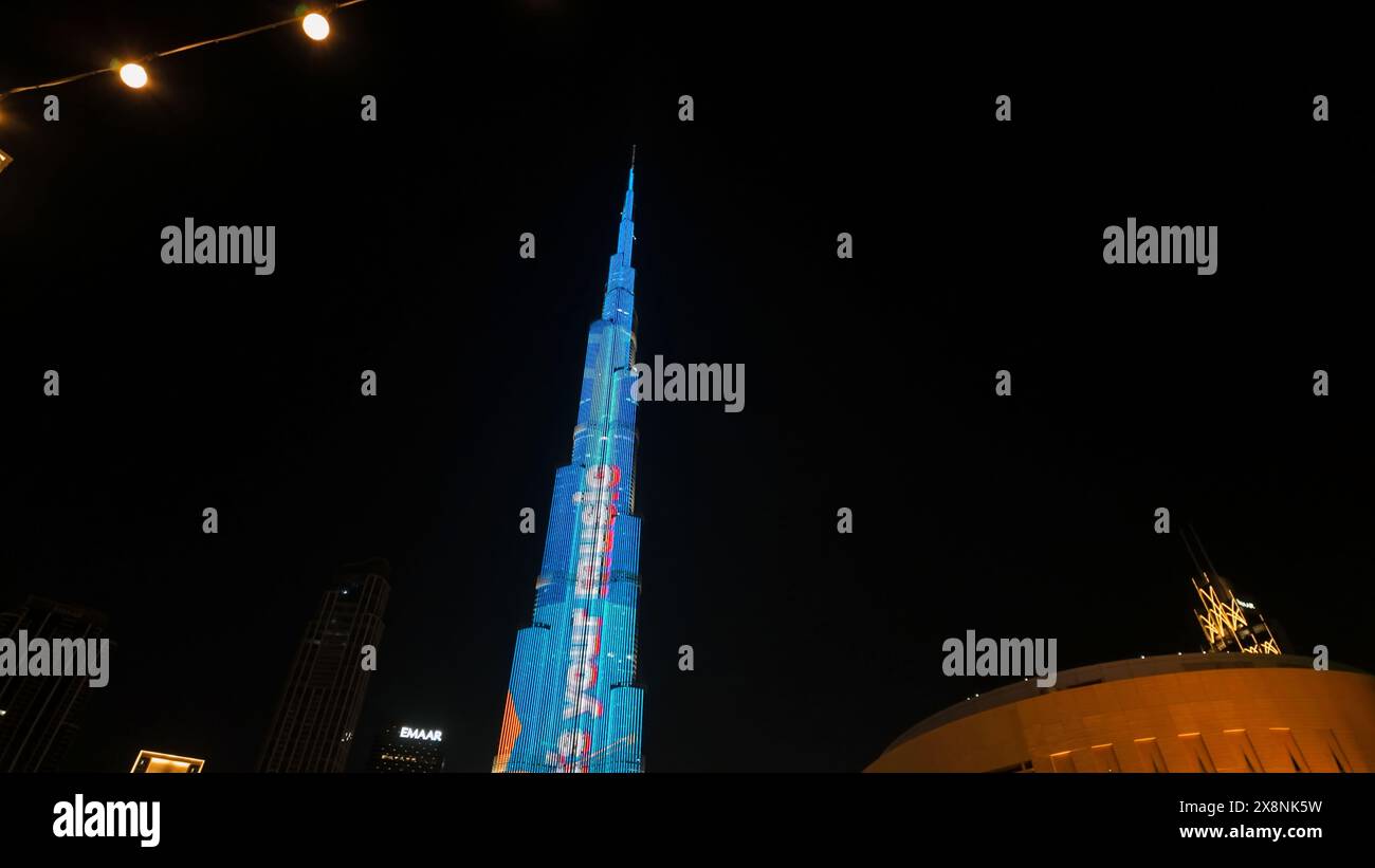 Dubai - United Arab Emirates: June 5, 2023: light show at Burj Khalifa ...