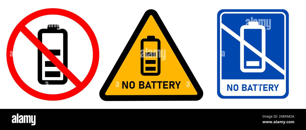 No battery allowed restriction of cell power storage danger zone ...
