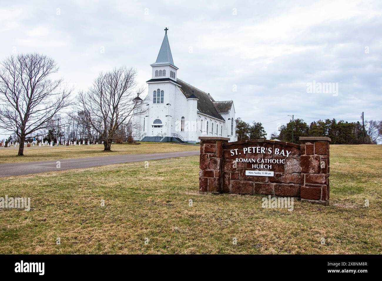 St. Peters Bay Roman Catholic Church and its sign in Prince Edward ...
