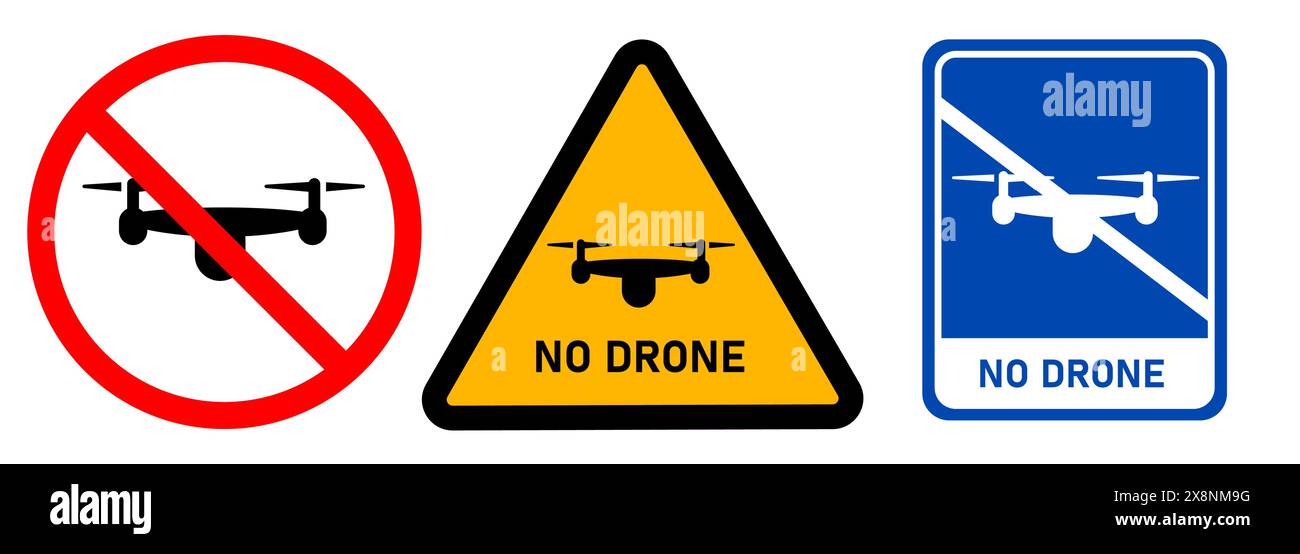 No drone zone restriction prohibit flying UAV unmanned aerial vehicle ...