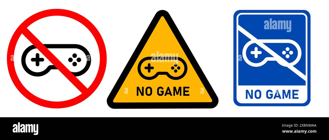 No game allowed gaming restriction not allowed playing emblem sign ...