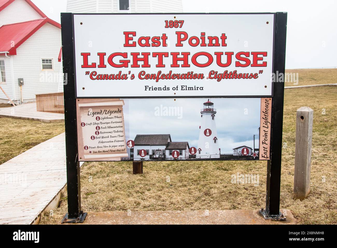 East Point Lighthouse known as "Canada's Confederation Lighthouse" sign ...