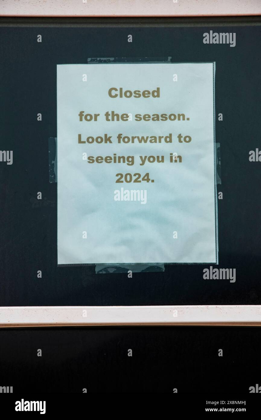 Closed for season sign posted at East Point Lighthouse in Prince Edward ...