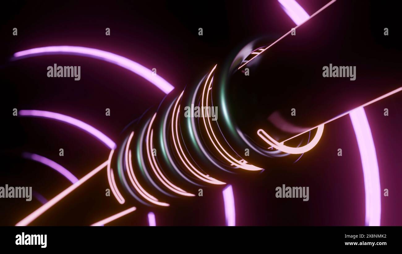 Animation of rotating tubes with piston. Design. Mechanical structure ...