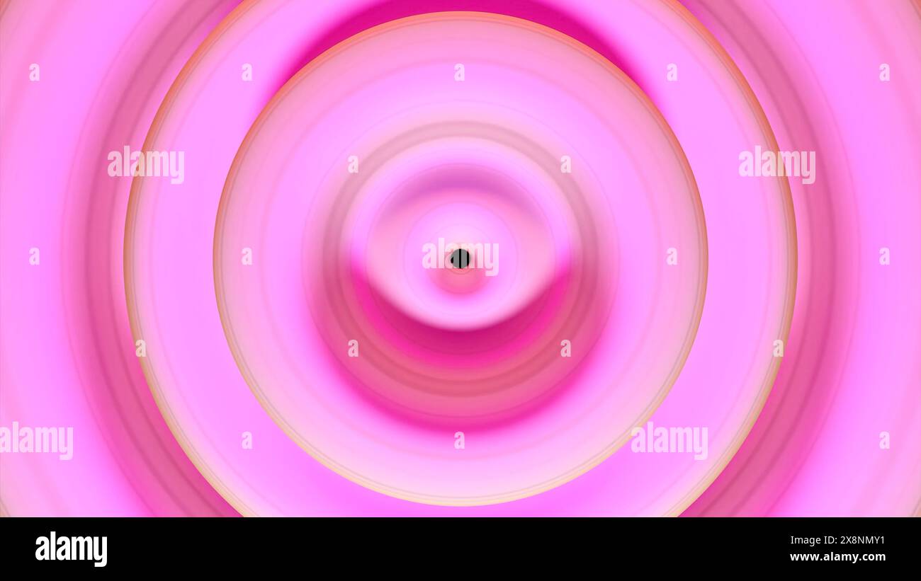 Psychedelic movement of circular waves on surface of liquid. Design ...
