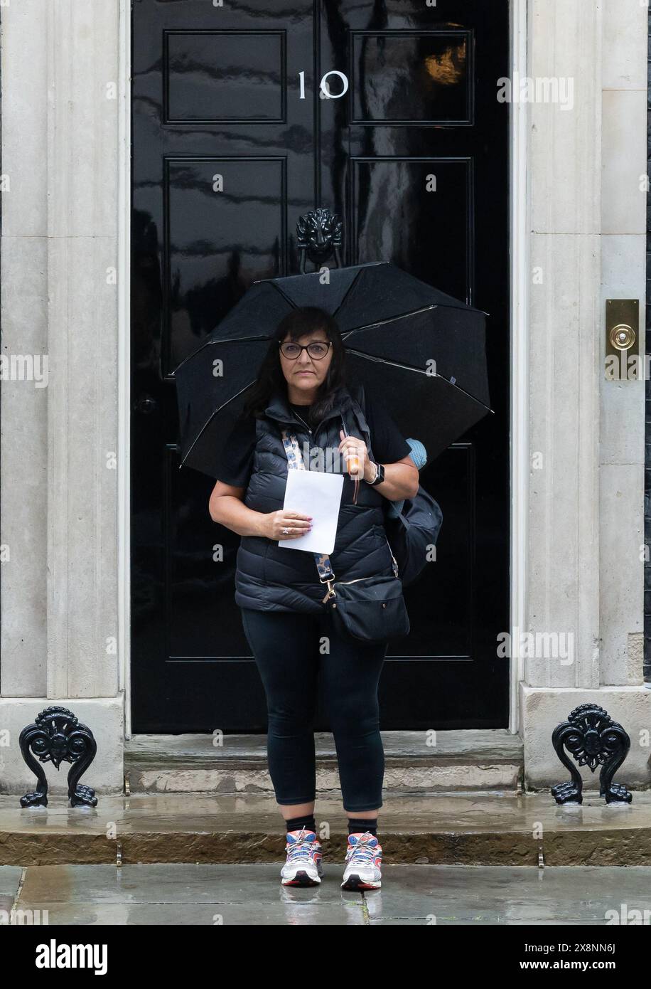 London, UK. 22nd May, 2024. Campaigner, Figen Murray arrives in Downing ...