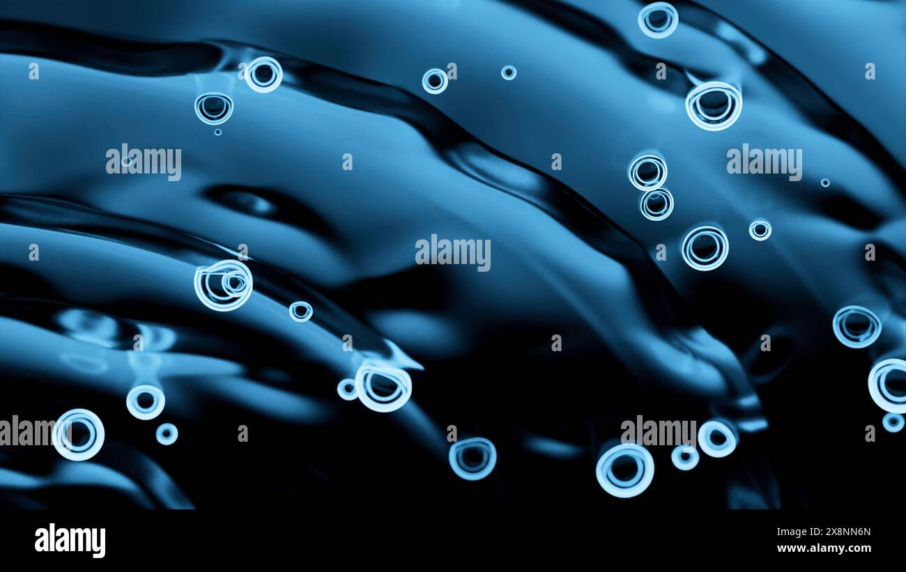 Top view of drops falling into water surface and diverging circles in ...