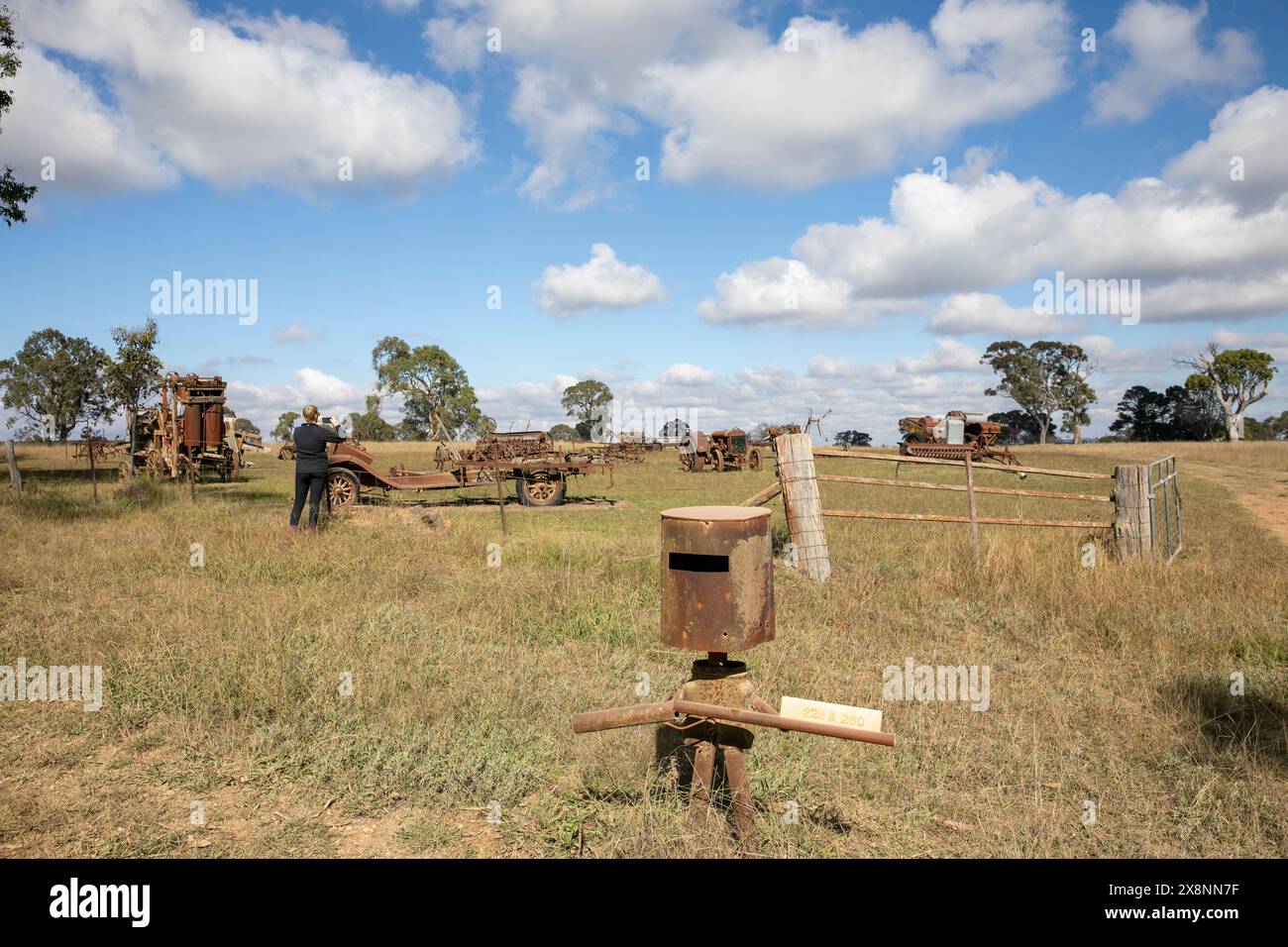 Ned Kelly australian bushranger letterbox mailbox made of metal on a ...