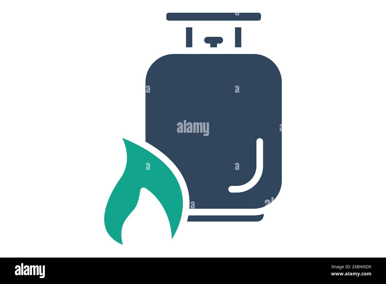 Gas icon. gas cylinder with fire. icon related to utilities. solid icon ...