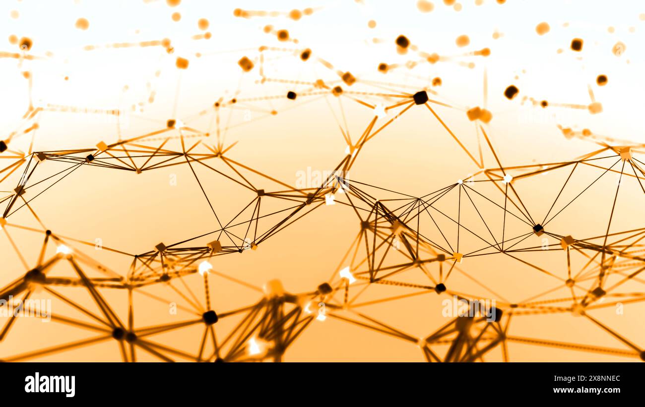 Plexus network lines field in slow wavy motion. Design. Abstract ...