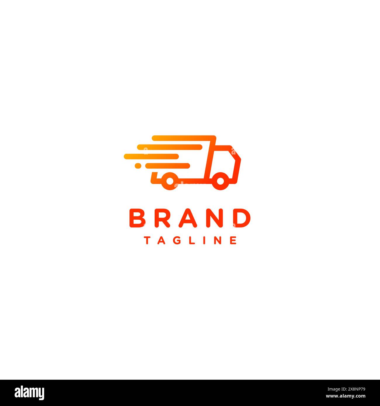 Orange fast Delivery Truck Icons With Speed Effect Lines. Orange fast ...