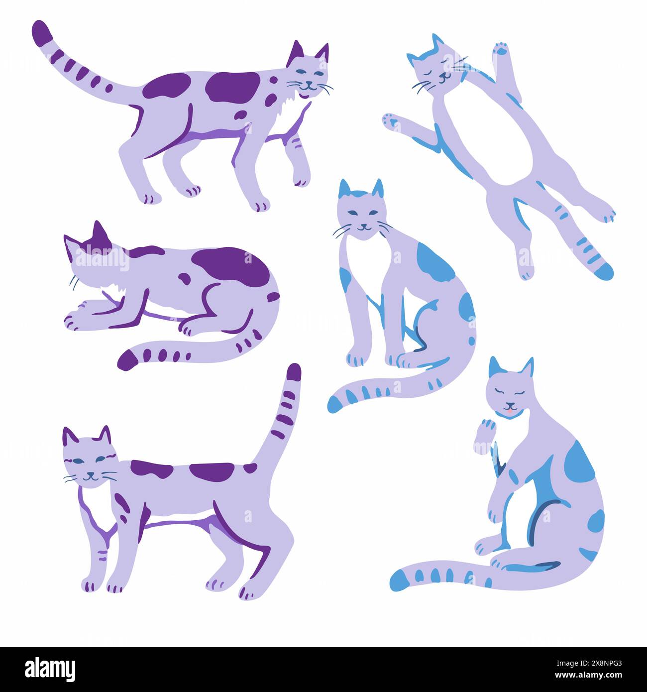 Cartoon cat action emotion cute hi-res stock photography and images - Alamy