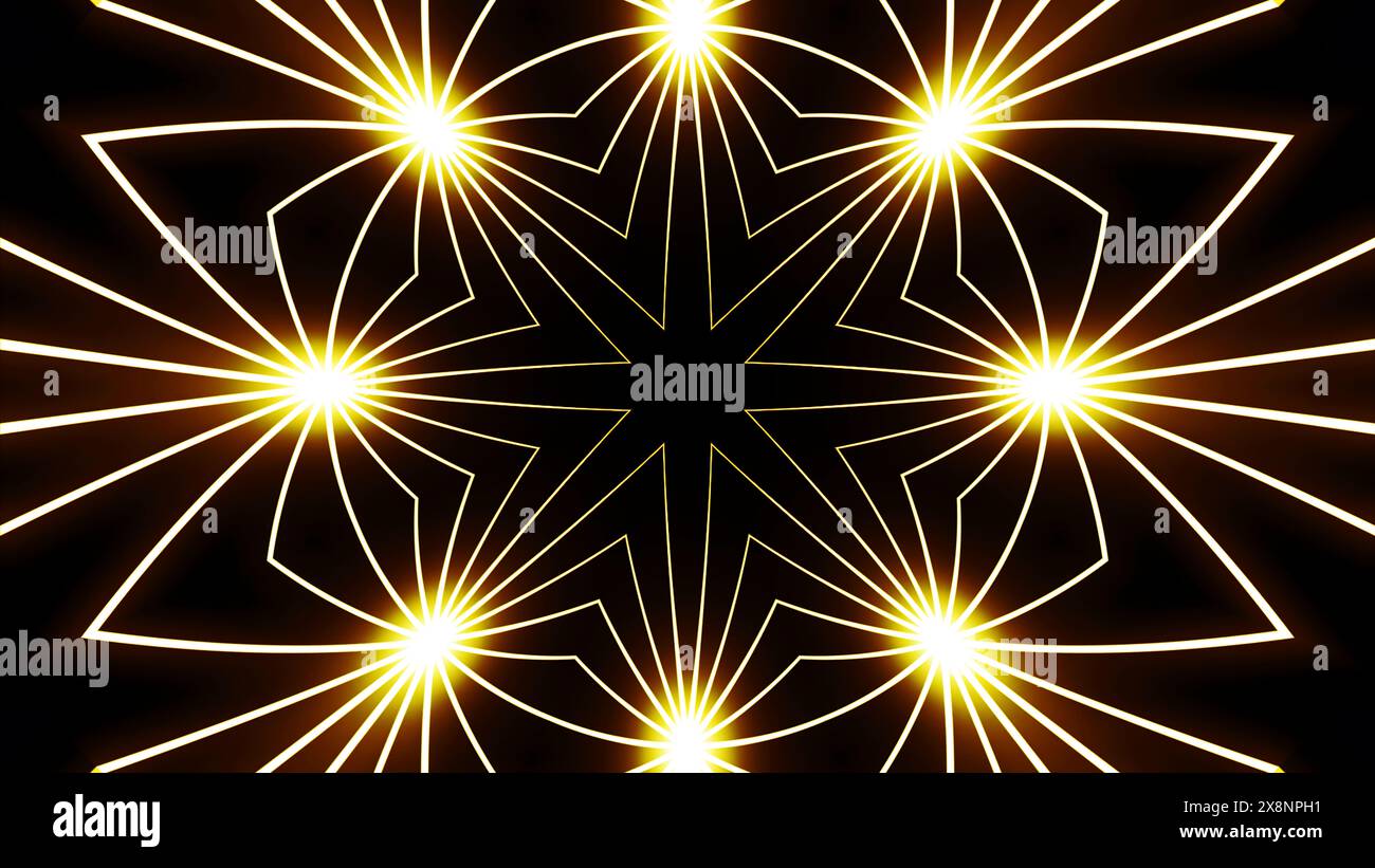 Flashing floral pattern with bright flashes. Animation. Beautiful ...
