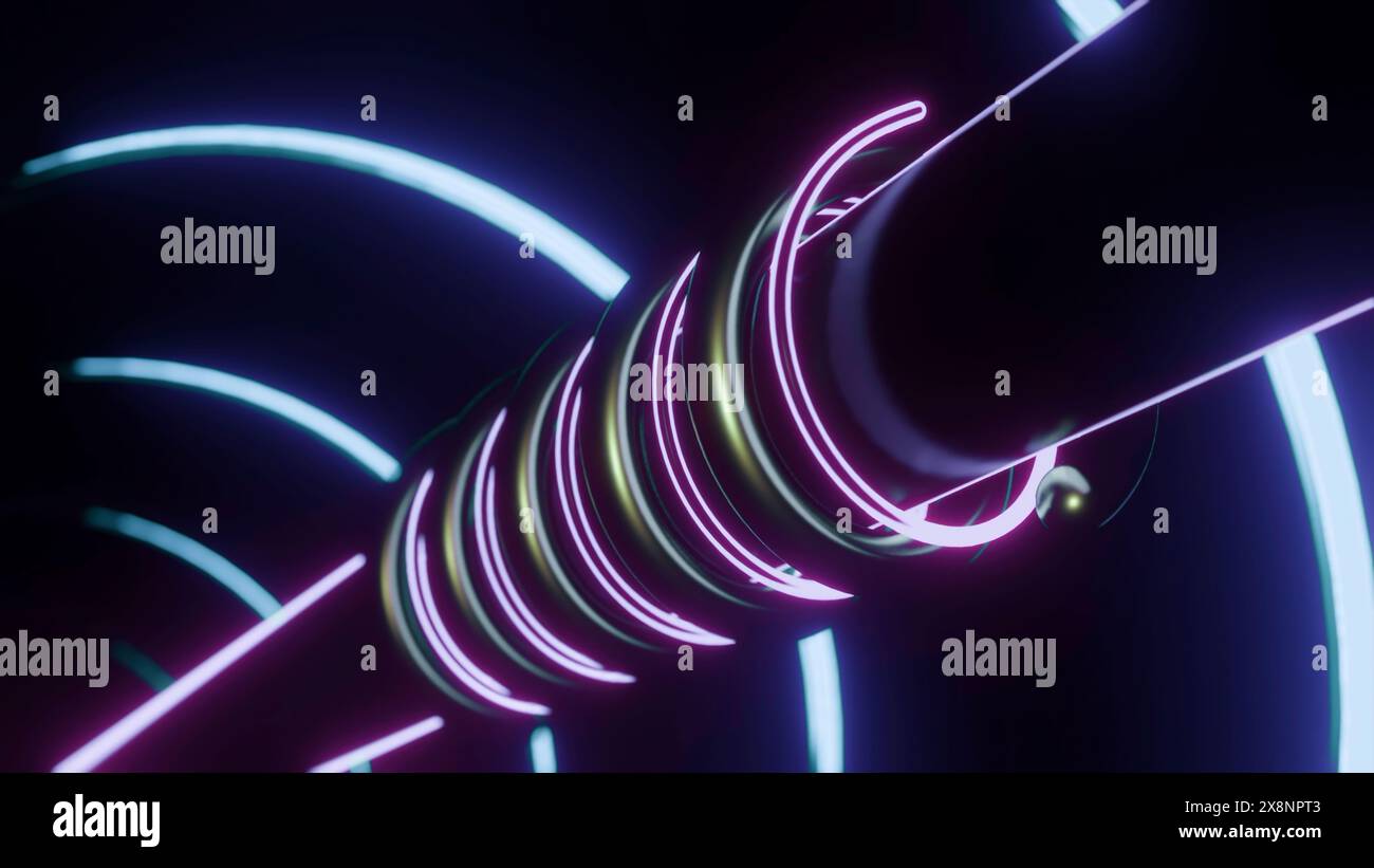 Animation of rotating tubes with piston. Design. Mechanical structure ...