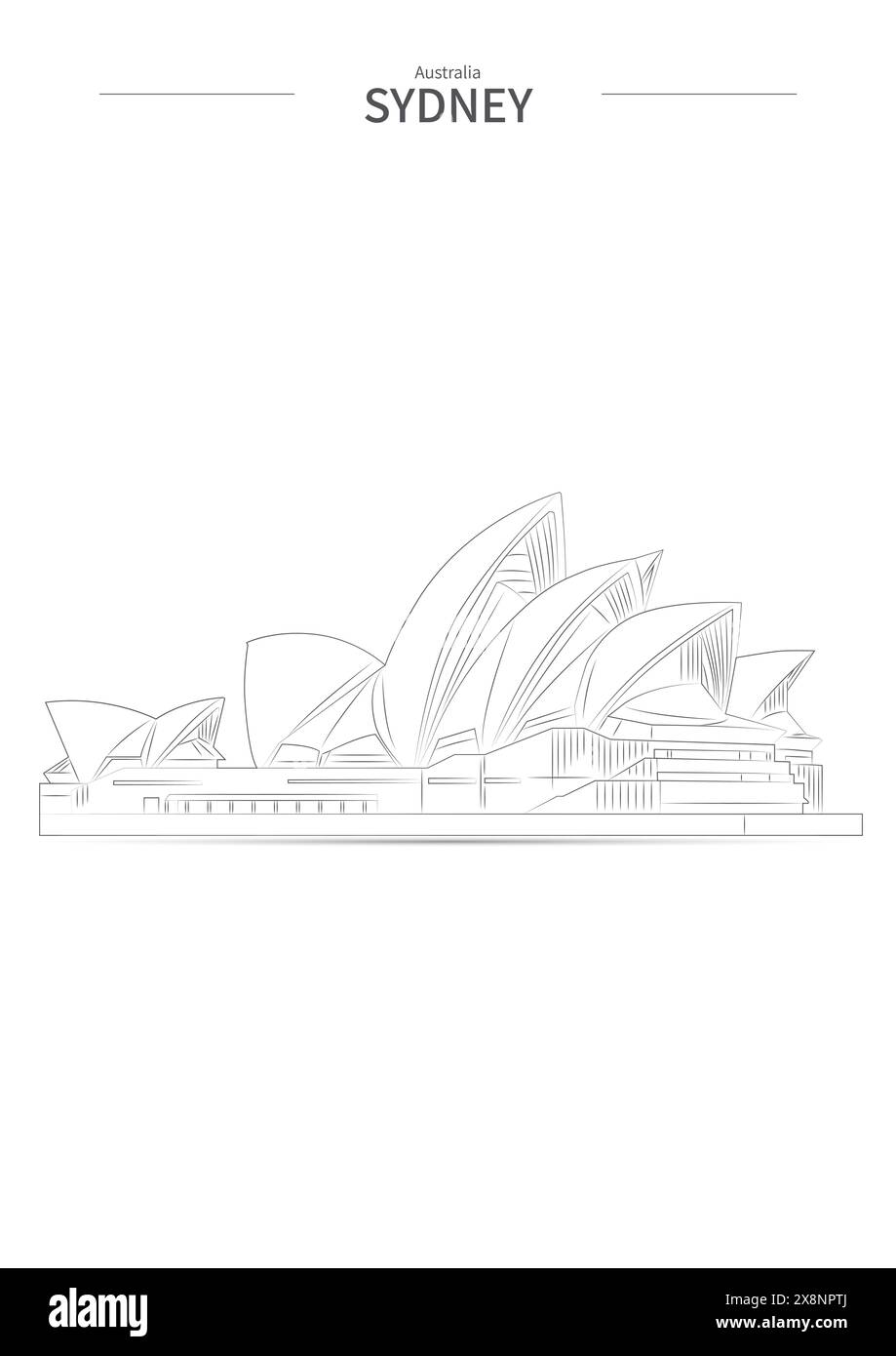 Sydney cityscape line drawing vector. city scape sketch. sketch style ...