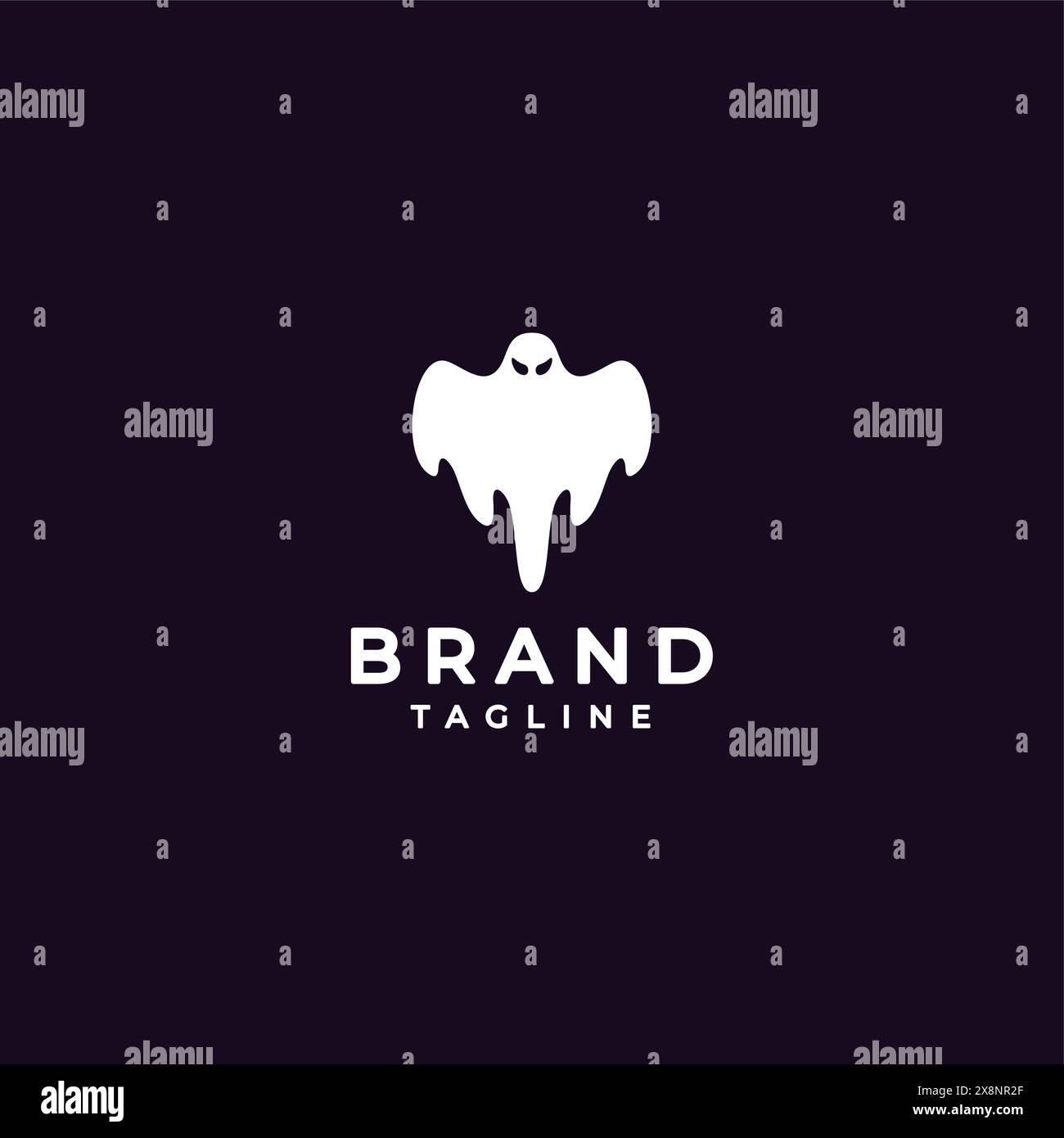 Simple White Flying Ghost Logo Design. Scary White Flying Ghost Logo ...
