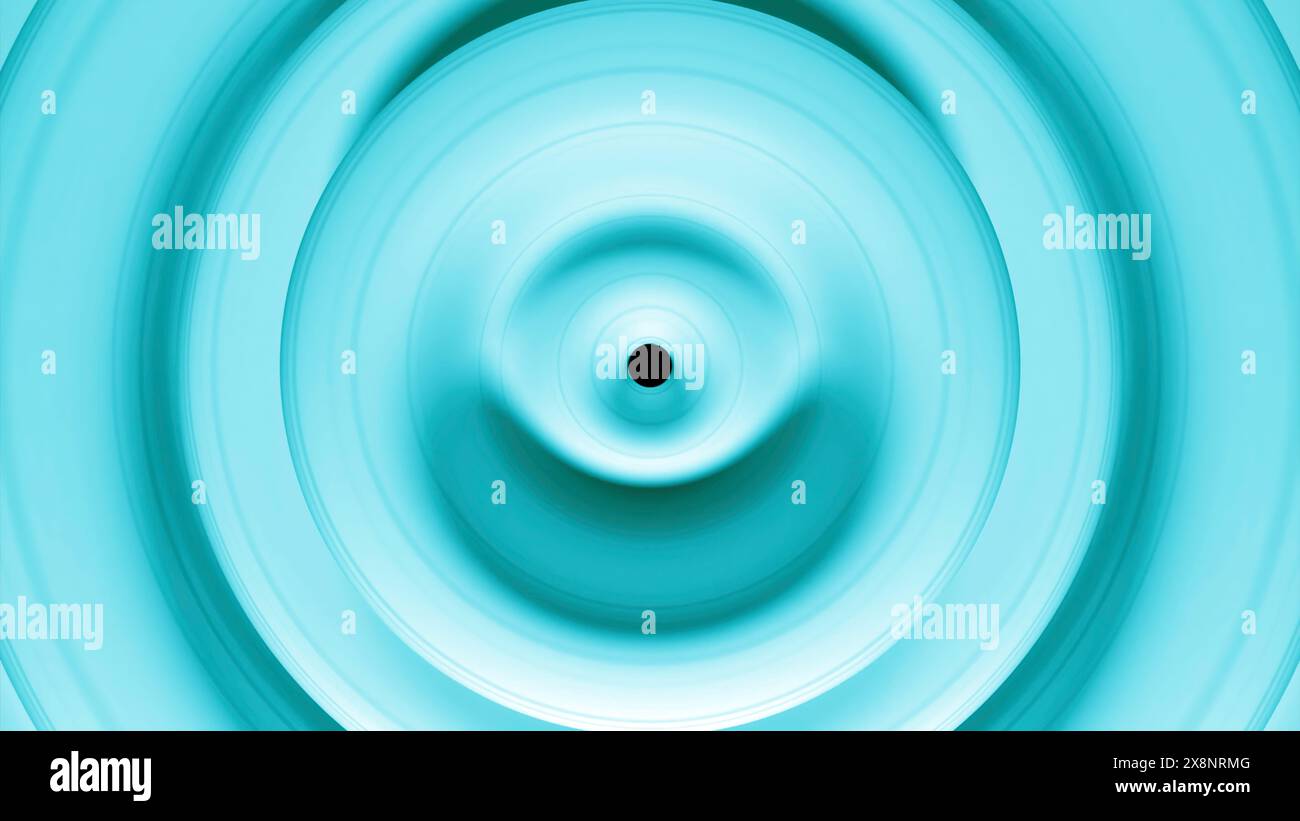 Hypnotic animation of moving wave from drop. Design. Circular waves on ...