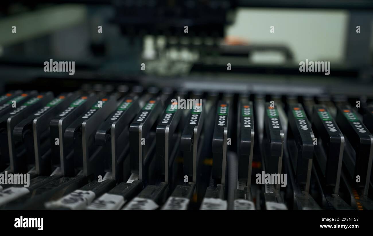 Electronic circuit board production. Creative. Automated machine ...