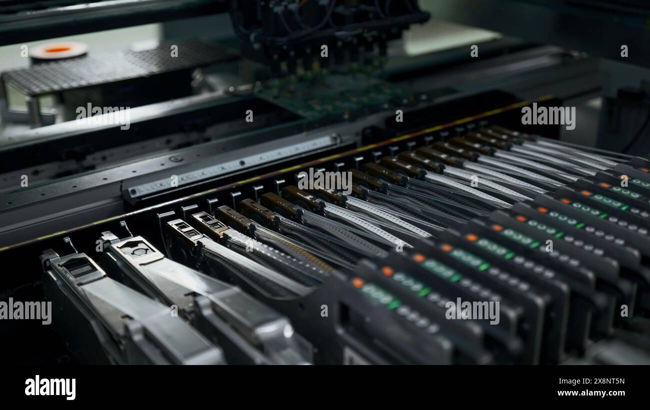 Automated technology, industrial, robotic manufacturing concept. Creative. Automation machine ...