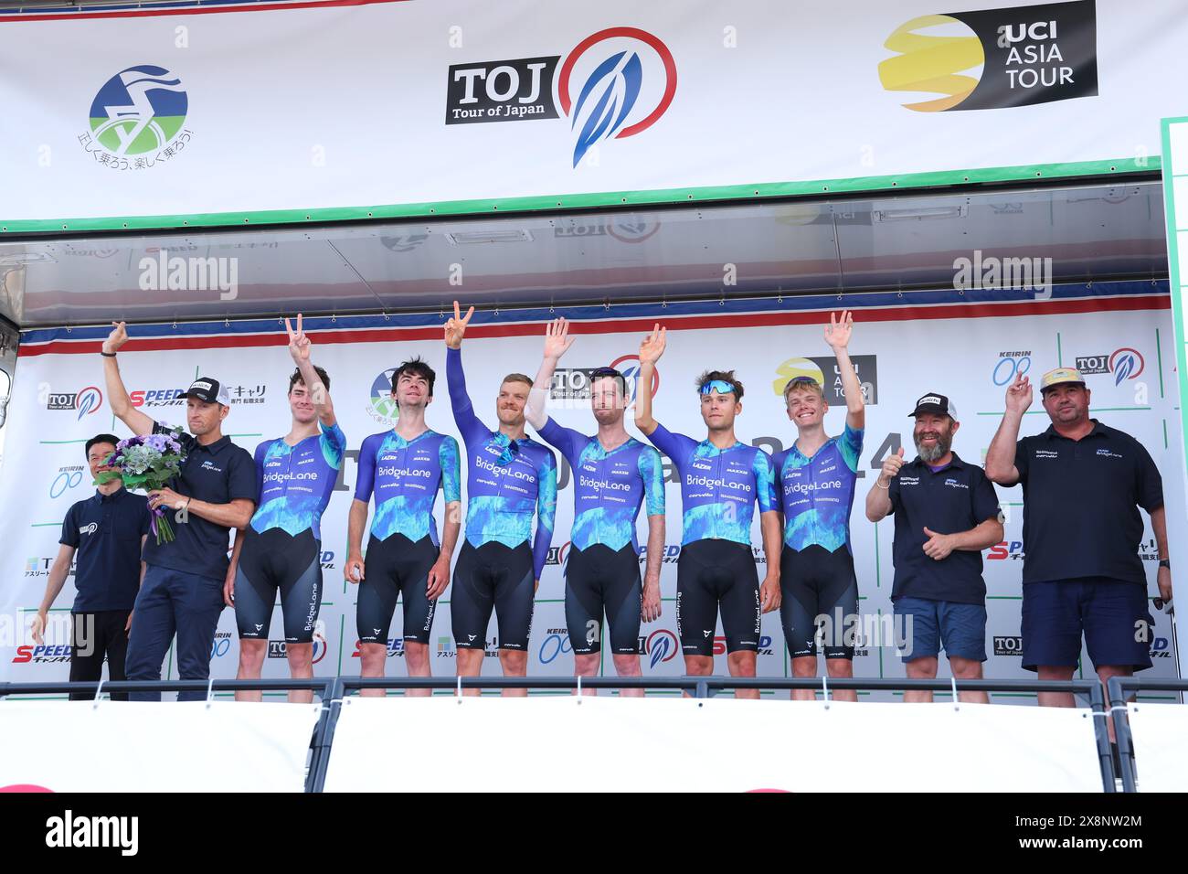 Tokyo, Japan. 26th May, 2024. TEAM BRIDGELANE Cycling : Tour of Japan ...