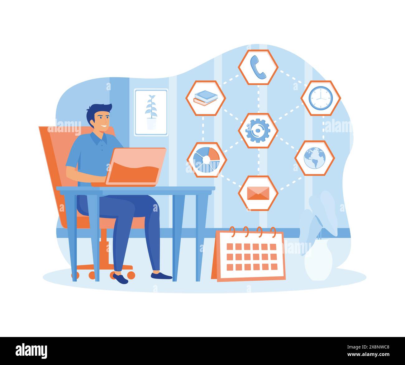 Business Personal Assistant Online Service Or App Remote Worker Helping With Different Tasks