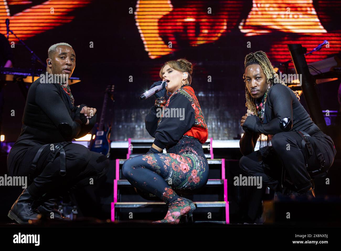 Canadian singer and songwriter, Nelly Furtado, performs live on stage ...