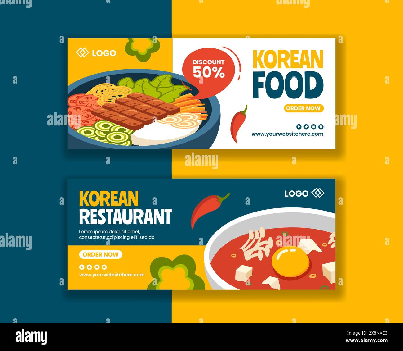 Kimchi food banner Stock Vector Images - Alamy