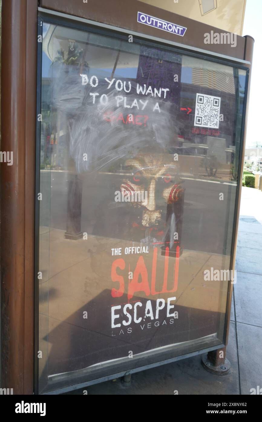 Las Vegas, Nevada, USA 15th May 2024 The Official Saw Escape Room Bus ...