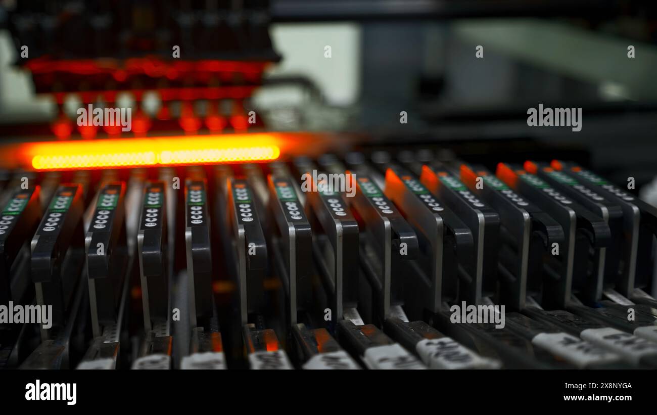 Electronic circuit board production. Creative. Automated machine ...