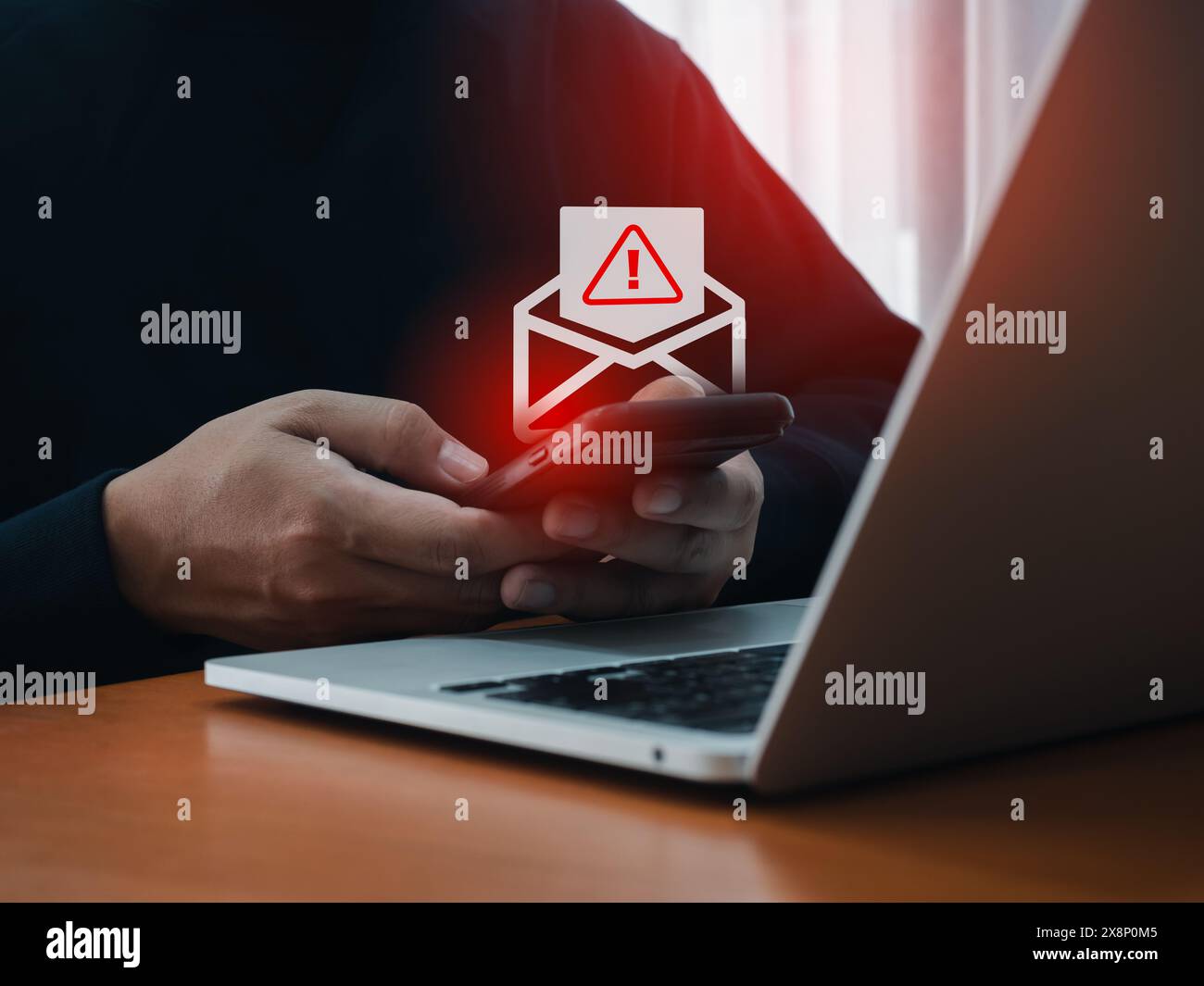 SMS spam and fake text message phishing from scammer concept. SMS ...