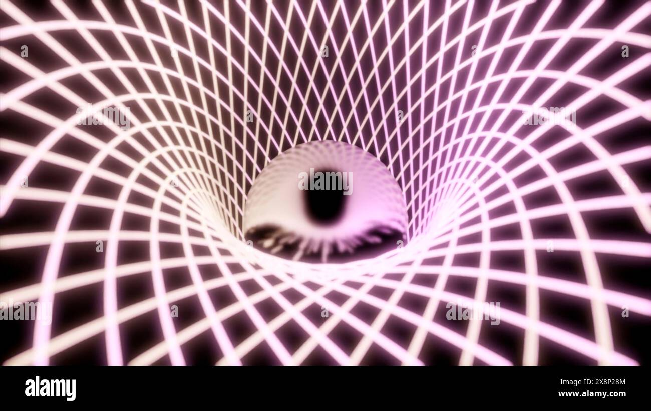 Abstract vortex of bended and crossed lines. Design. Optical illusion ...