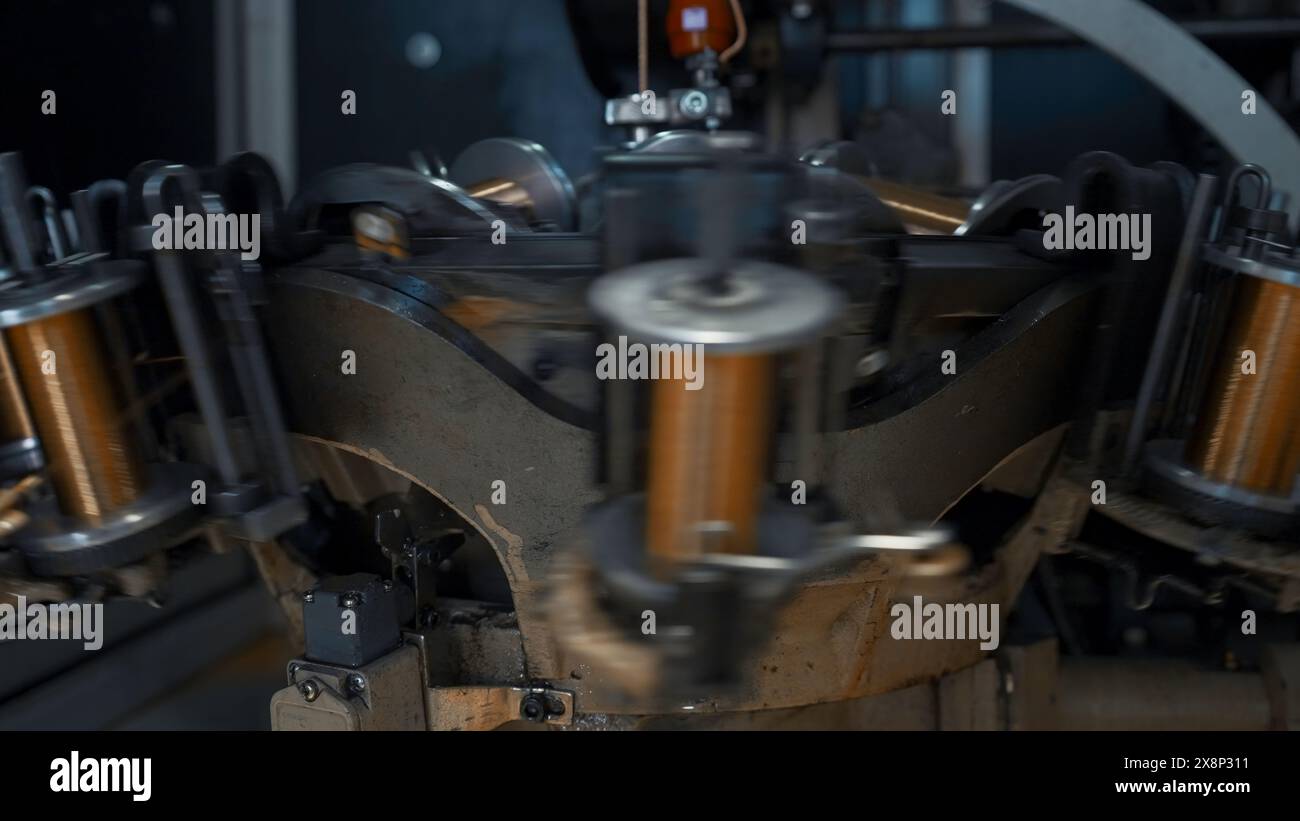 Rotating coils with wire. Creative. Fast rotating coils with copper ...